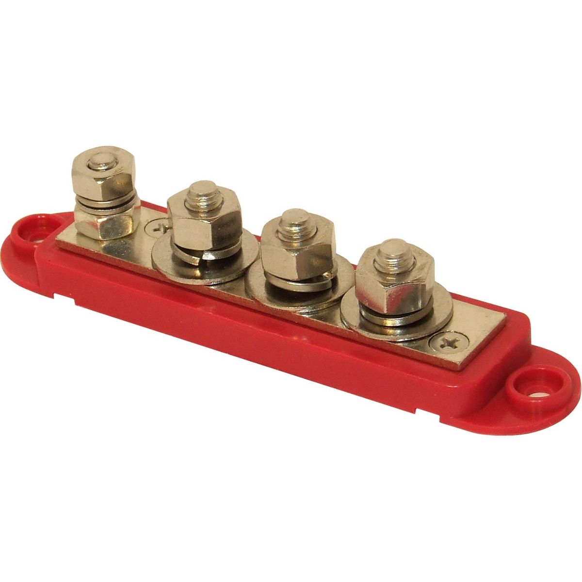 VTE Red 210A Power Distribution Busbar (3 x 3/8" / 1 x 1/4" Posts) - 7 ...
